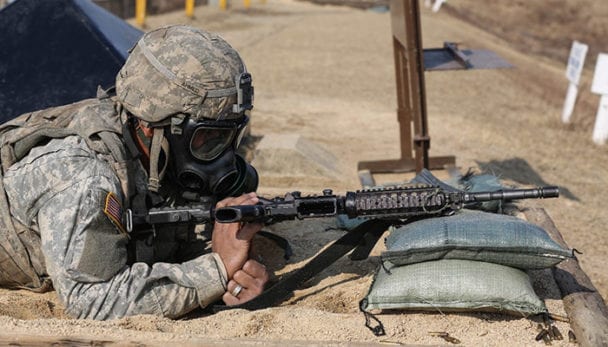 Infantry Soldiers Conduct CBRN Rifle Qualifications